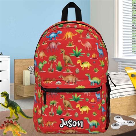School Backpack Dinosaur Etsy