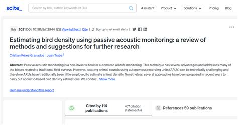 Estimating Bird Density Using Passive Acoustic Monitoring A Review Of