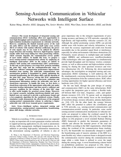 Pdf Sensing Assisted Communication In Vehicular Networks With