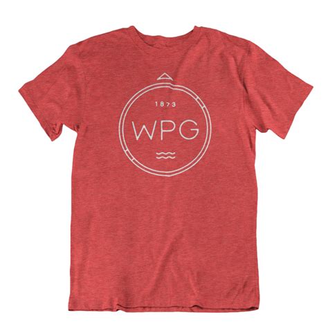 Wpg Compass Tee White On Heather Red House Of Local
