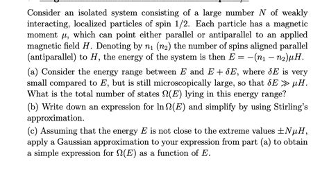 Solved Consider An Isolated System Consisting Of A Large Chegg
