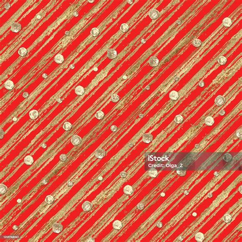 빨간 배경에 3d 황금 반짝이는 아크릴 페인트 물방울 무늬와 줄무늬추상 원활한 패턴 금 금속에 대한 스톡 벡터 아트 및 기타 이미지 금 금속 금색 점박이 Istock