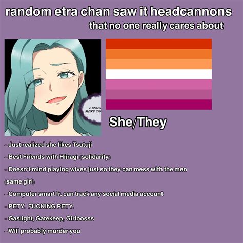 Yuzuriha Etra Chan Saw It Headcannons Chan See It Fan Art