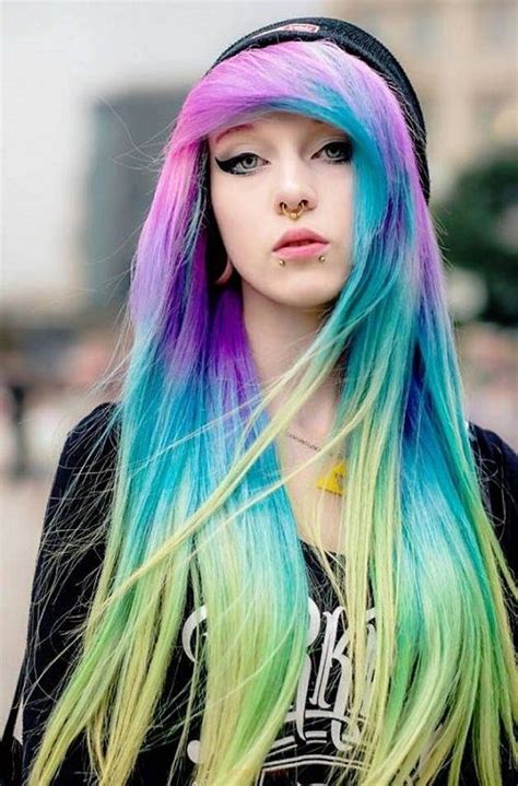 Pin By External Enthusiast On Neon Rainbow Scene Aesthetic Emo Hairstyles For Guys Girl
