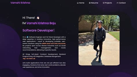 Vamshi Krishna Boju On Linkedin Portfolio Fullstackdevelopment