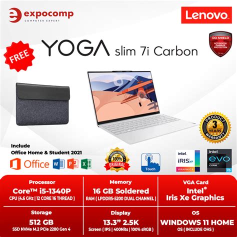 Jual LENOVO YOGA SLIM 7i CARBON 13IRP8 2QID I5 1340P 16GB 512GB W11 OHS Shopee Indonesia