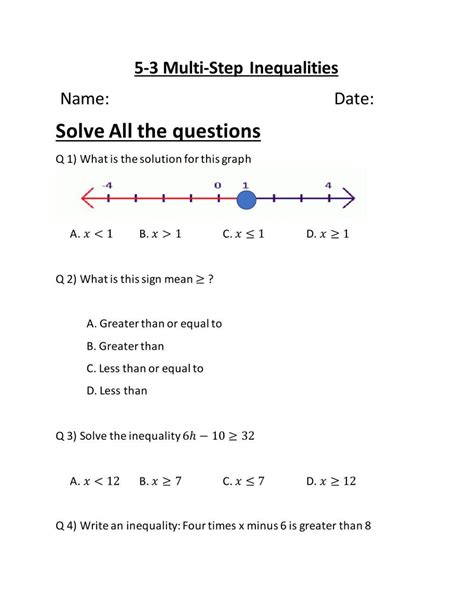 Multi Step Inequalities Multi Step Inequalities