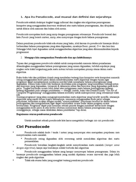 Apa Itu Pseudocode Pdf Seni Komputer