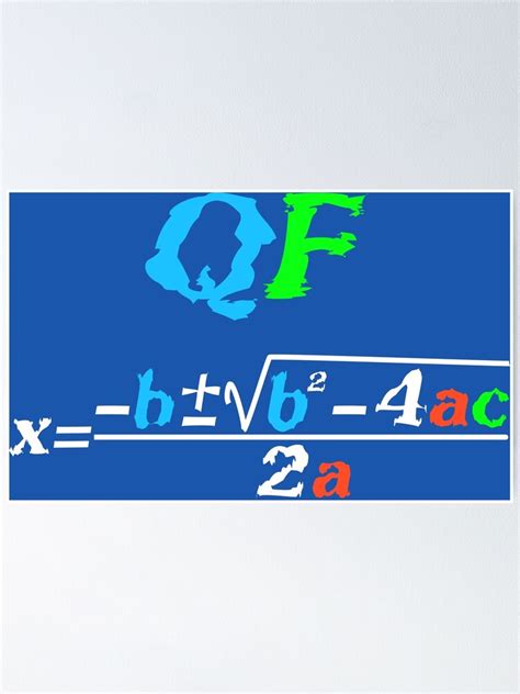 Quadratic Formula Poster For Sale By Demna S Redbubble