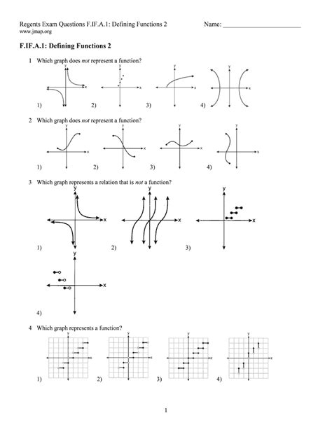 Graphs Of Functions Common Core Algebra 1 Homework Answer Key Fill
