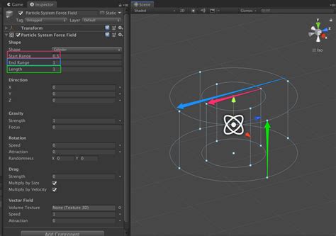 範囲内に入ったパーティクルに重力等の力を加えて動きを変えるParticle System Force FieldUnity
