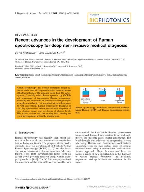 Recent Advances In The Development Of Raman Spectroscopy For Deep Non Invasive Medical Diagnosis