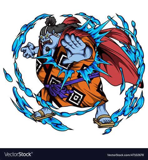 Jimbei Anime T Shirt Design Template Royalty Free Vector