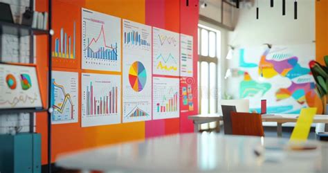 Whiteboard In A Vibrant Office Space Displaying Colorful Graphs And Charts Of Consumer Trends