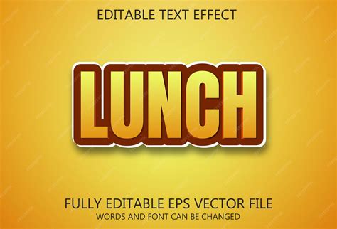 Premium Vector Lunch Text Effect