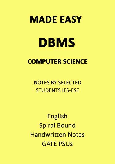 Made Easy Computer Science Handwritten Notes Of Dbms For Gate