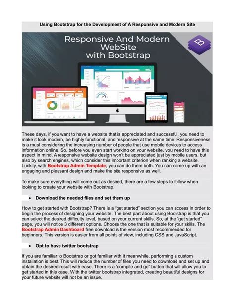Ppt Using Bootstrap For The Development Of A Responsive And Modern Site Powerpoint
