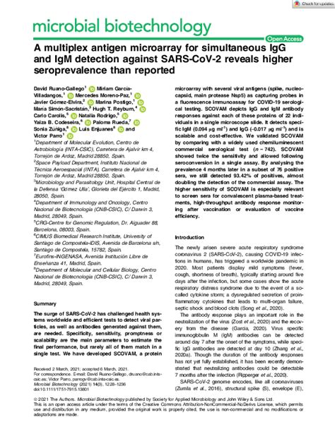 Pdf A Multiplex Antigen Microarray For Simultaneous Igg And Igm