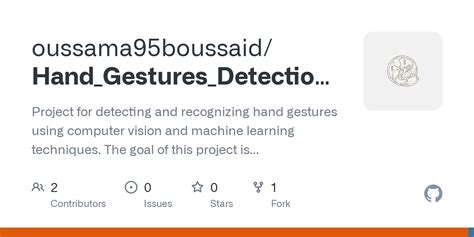 Github Oussama Boussaid Hand Gestures Detection And Recognition Project Project For