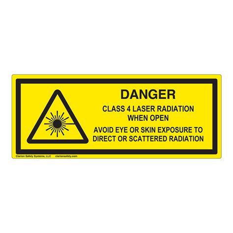 Danger Class 4 Laser Iec 6003 E79 H Label
