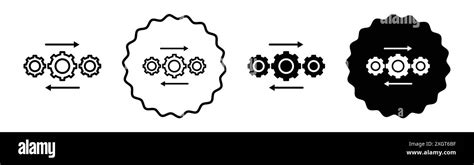 Automation And Optimization Icon Logo Sign Vector Outline In Black And