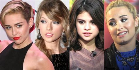 Selena Gomez And Demi Lovato And Miley Cyrus And Taylor Swift