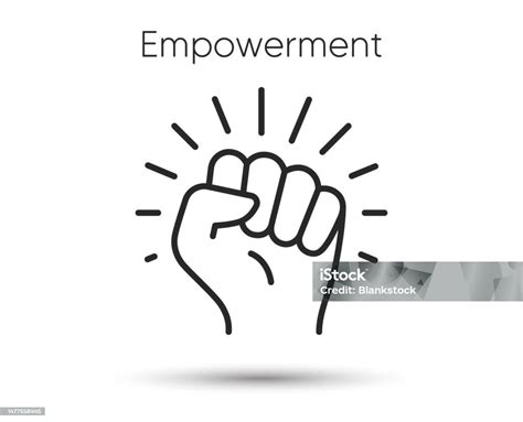 Ilustración De Potenciar Icono De Línea Fuerte Signo De Puño Símbolo De