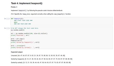 Solved Task 4 Implement Heapsort Points 3 Implement