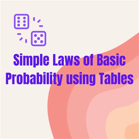 Simple Laws Of Basic Probability Using Tables