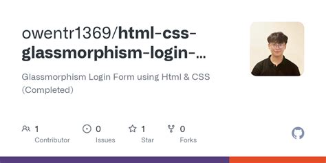 Github Owentr1369html Css Glassmorphism Login Form Glassmorphism
