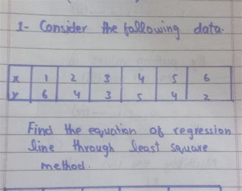 Solved 1 Consider The Following Data Find The Eqquation Ob