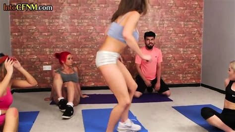 Cfnm Yoga Babes Jerk Cock In Group Session After Training Eporner