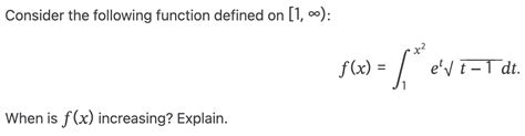 Solved Consider The Following Function Defined On 1∞