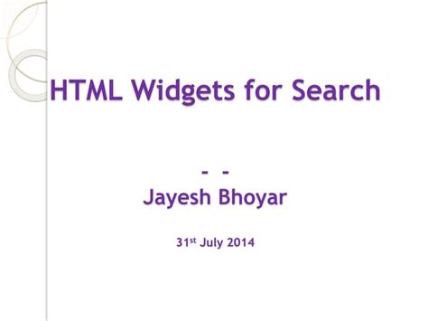 Html Widgets For Search Ppt