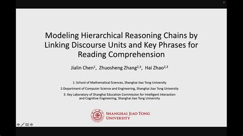 Modeling Hierarchical Reasoning Chains By Linking Discourse Units And Key Phrases For Reading