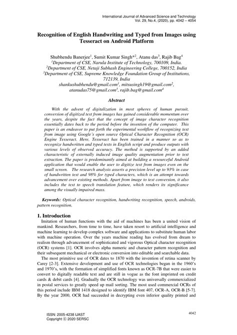 Pdf Recognition Of English Handwriting And Typed From Images Using