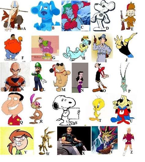 Cartoon Characters Names A Z With Pictures You Name It I Probably Love It Musicforruby