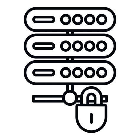 Secured Server Icon Outline Vector Cipher Data 17326229 Vector Art At