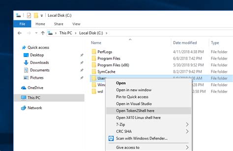 Adding Open Token Shell Here To File Explorer For Wsl Ssh Choung Networks