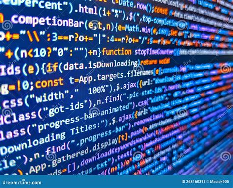 Laptop Screen Show Abstract Computer Programming Code Script Modern