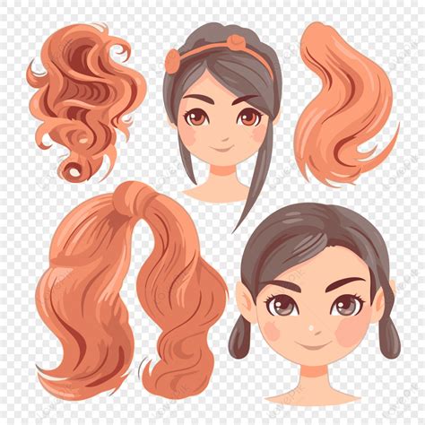 헤어스타일 벡터클립 아트상표만화 Png 일러스트 무료 다운로드 Lovepik