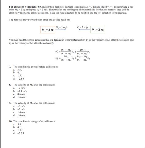 Solved For Questions Through Consider Two Particles Chegg