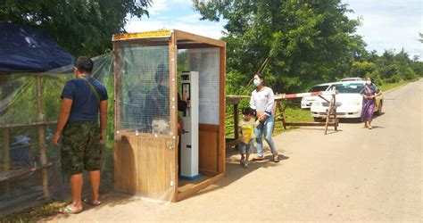 ကျိုင်း တောင်းမြို့ မြို့ဝင်မြို့ထွက်ရှိ ကျန်းမာရေးစစ်ဆေးရေးဂိတ်များ၌ ကျန်းမာရေး စစ်ဆေးမှု လုပ