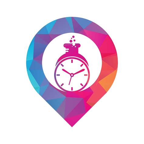 premium vector time lab gps shape concept logo vector design clock lab logo icon vector design