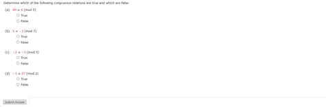 Solved Determine Which Of The Following Congruence Relations