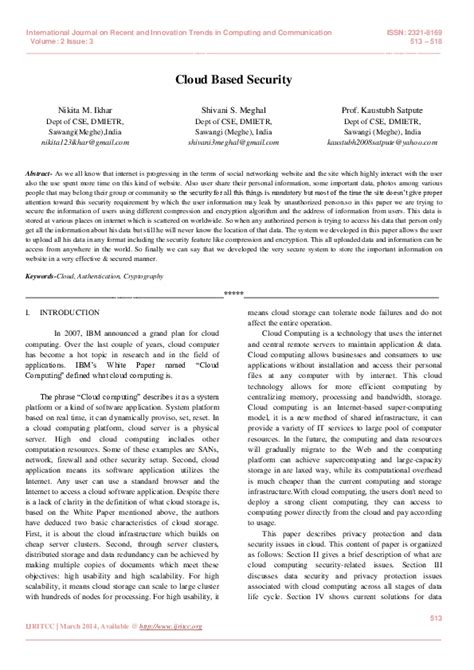 Pdf Cloud Based Security