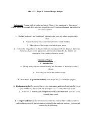 Food Culture Recipe Analysis Docx NFS Paper A Cultural Recipe Analysis Assignment