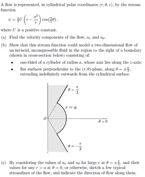 solved a flow is represented in cylindrical polar