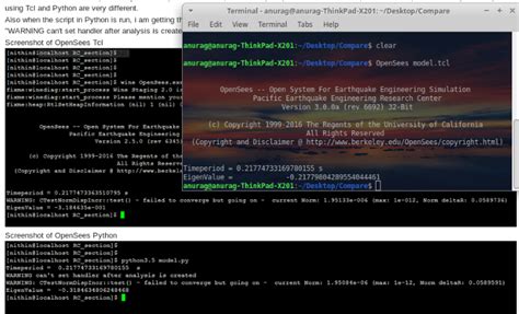 Difference Between Results Of Same Model From Python And Tcl · Issue