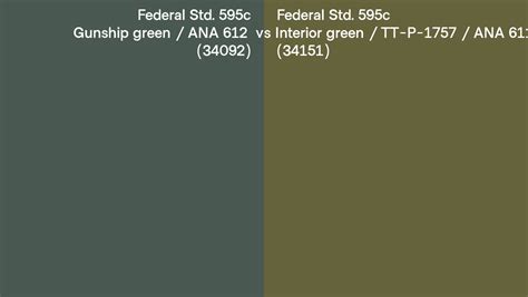 Federal Std 595c 34092 Gunship Green Ana 612 Vs 34151 Interior